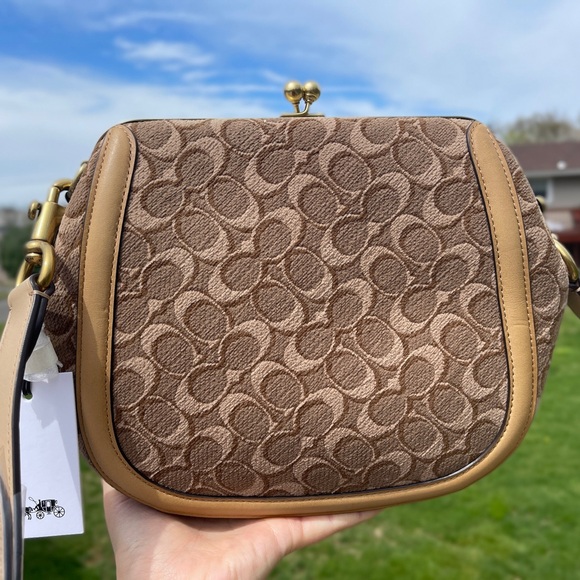 Coach | Bags | Coach 941 Signature Jacquard Saddle Bag With Kisslock ...